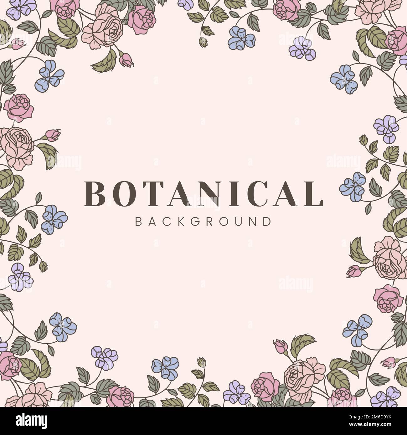 Botanical background with floral frame vector Stock Vector Image & Art ...