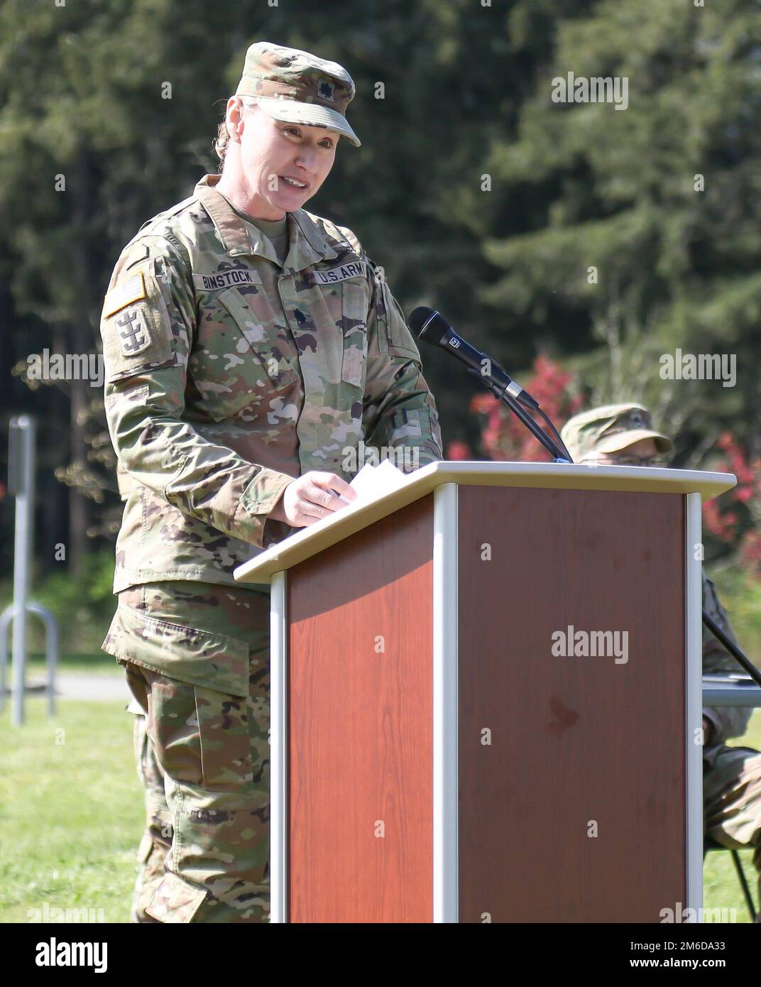 Lt. Col. V. Renae Binstock-Rieske, the incoming commander of 1st ...