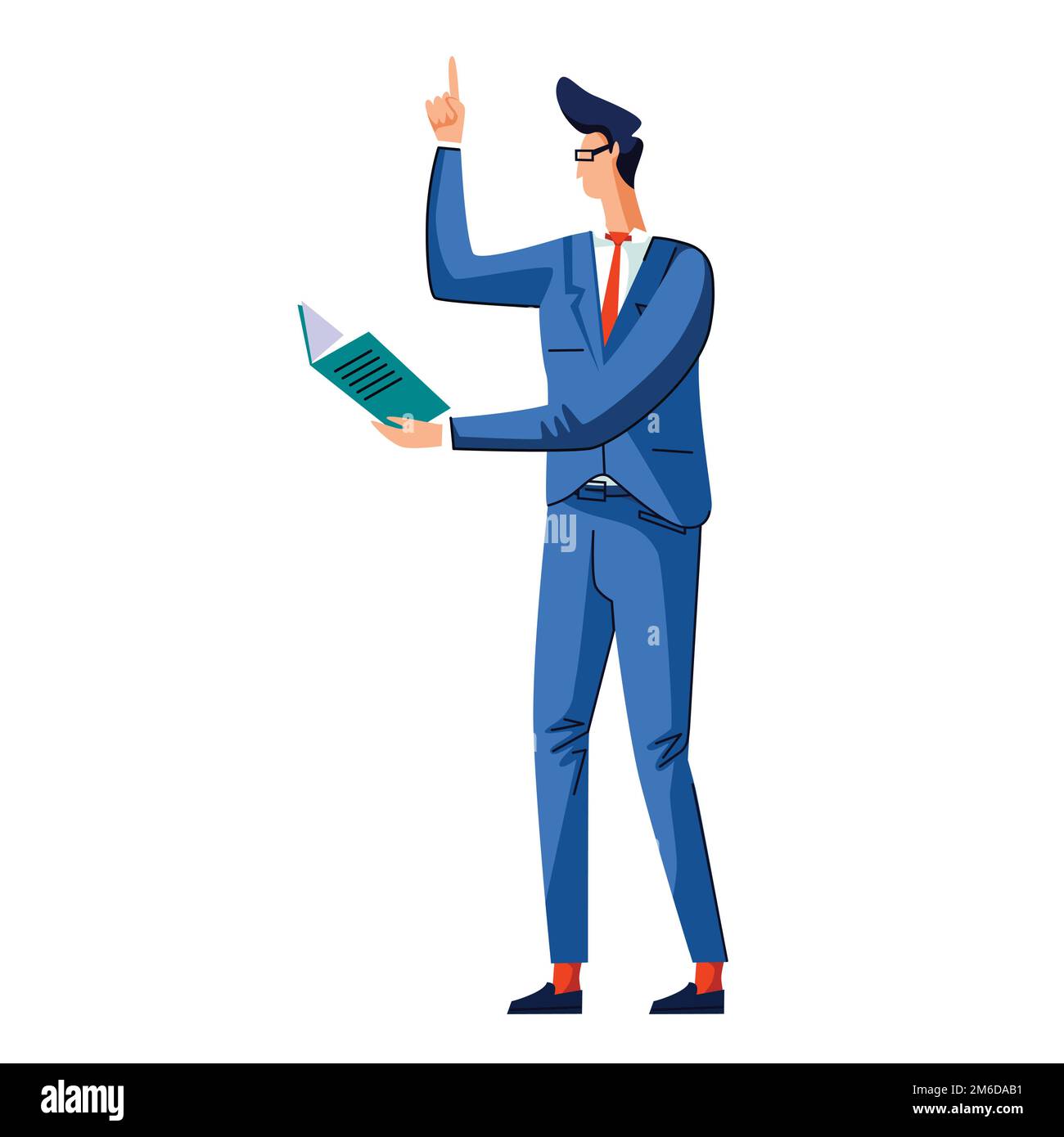 Cartoon character book pointing pose hi-res stock photography and ...