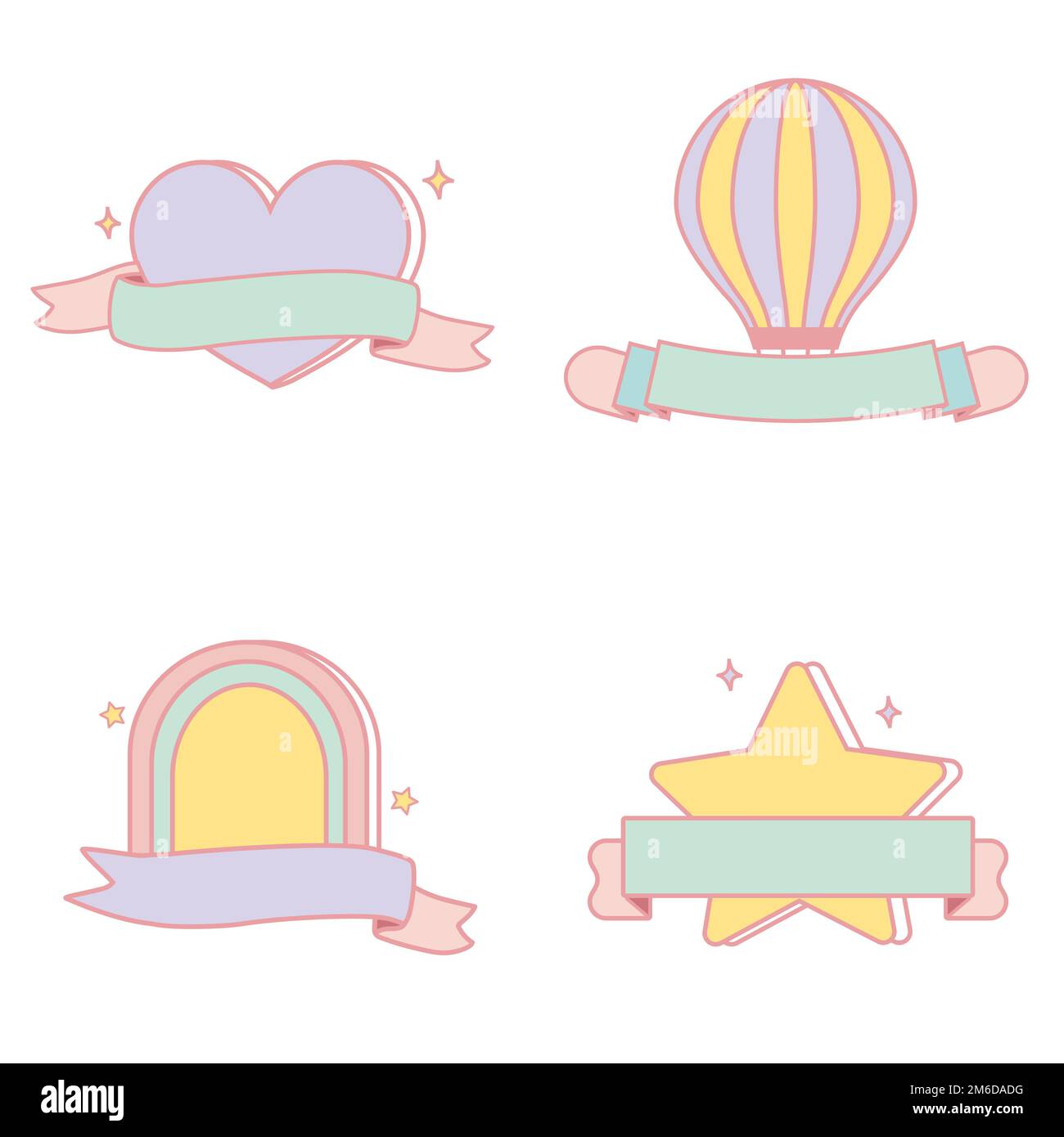 Cute pastel rainbow set Cut Out Stock Images & Pictures - Alamy