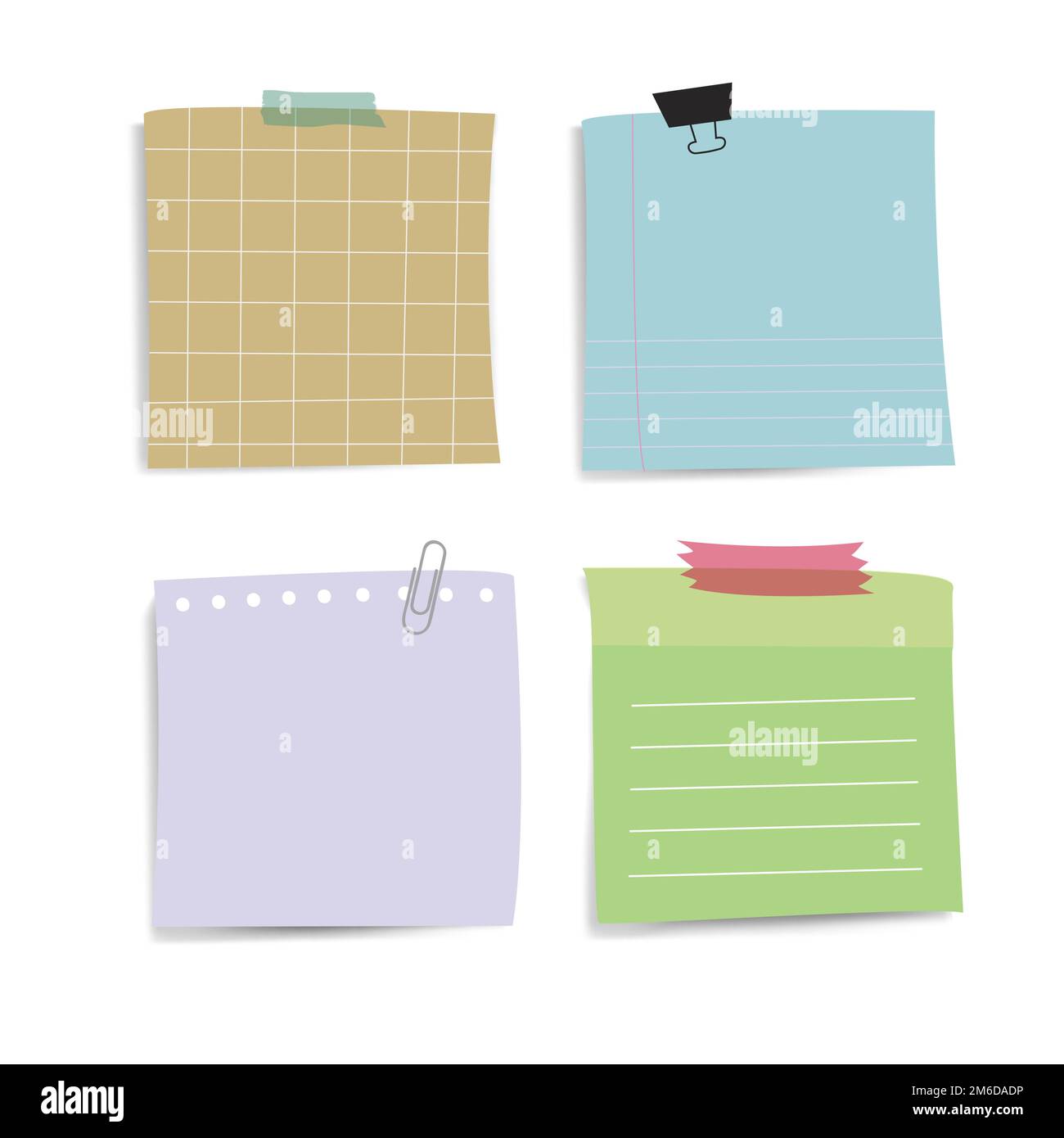 Colorful reminder paper notes vector set Stock Vector Image & Art - Alamy