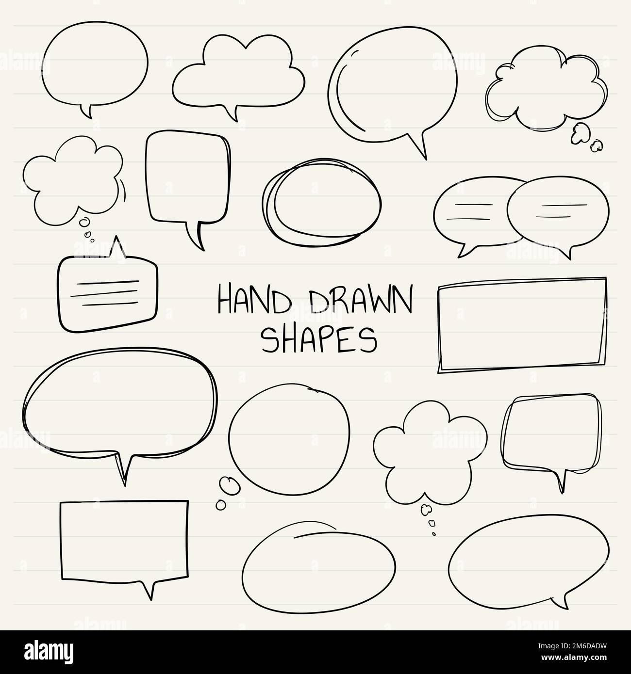 Hand-drawn doodle speech bubbles vector set Stock Vector Image & Art ...
