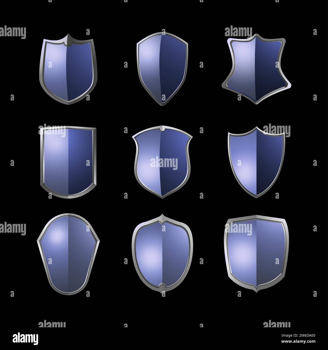 Blue Baroque shield elements vector set Stock Vector Image & Art - Alamy