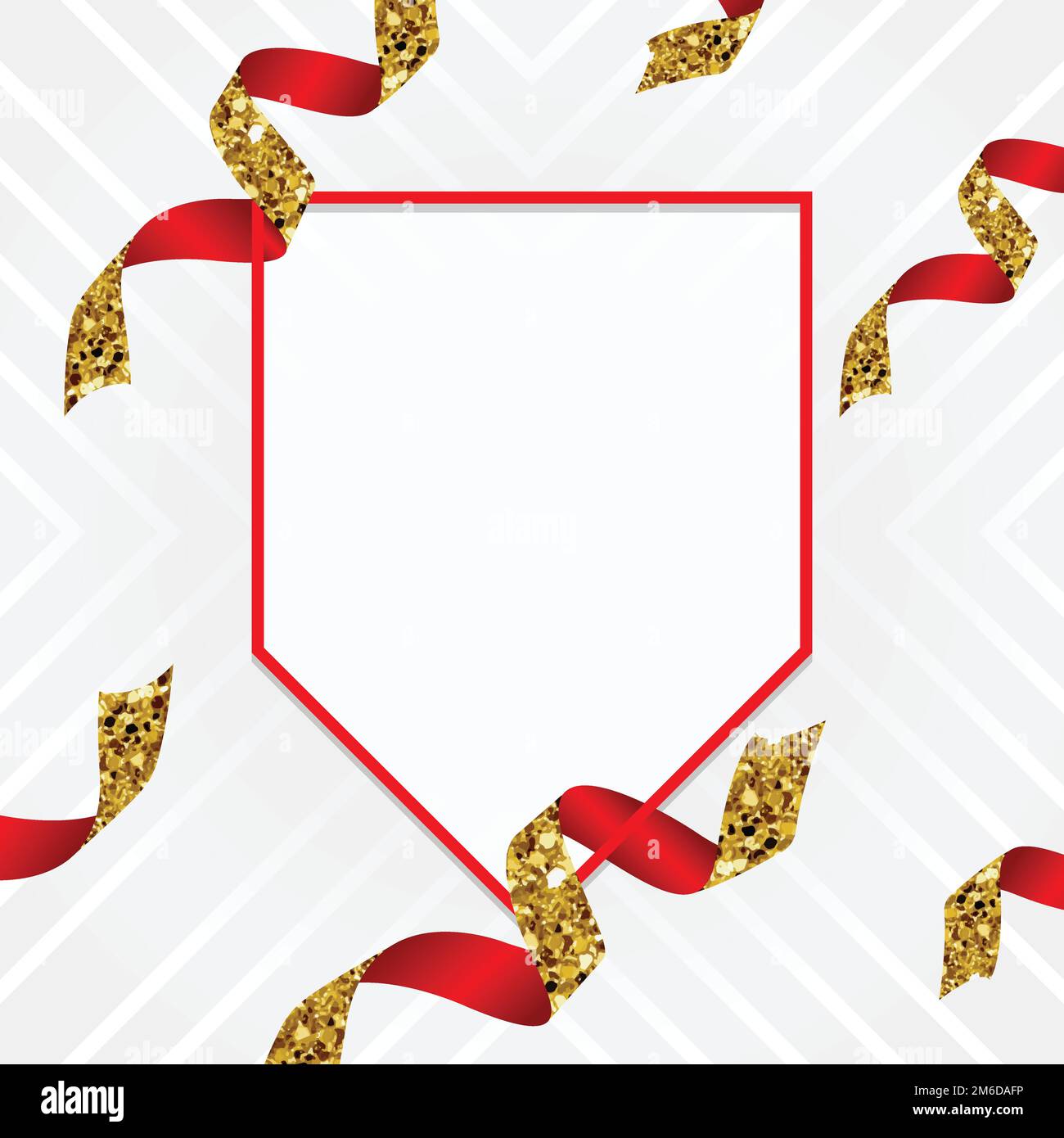 Blank golden and red emblem with confetti vector Stock Vector Image ...