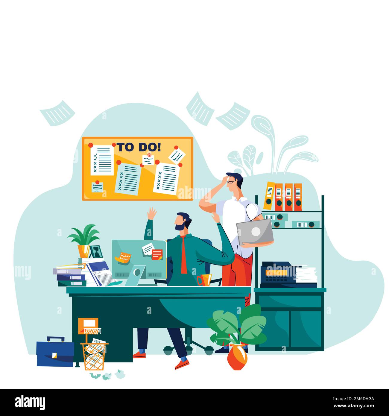 Deadline, teamwork and brainstorm business concept vector. Team of ...