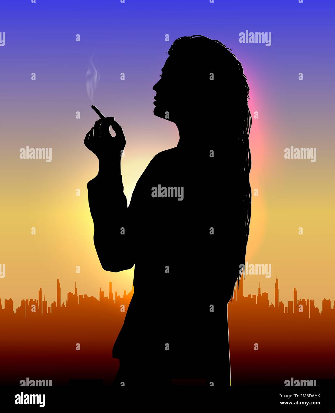 Sunset shadow of girl hi-res stock photography and images - Alamy