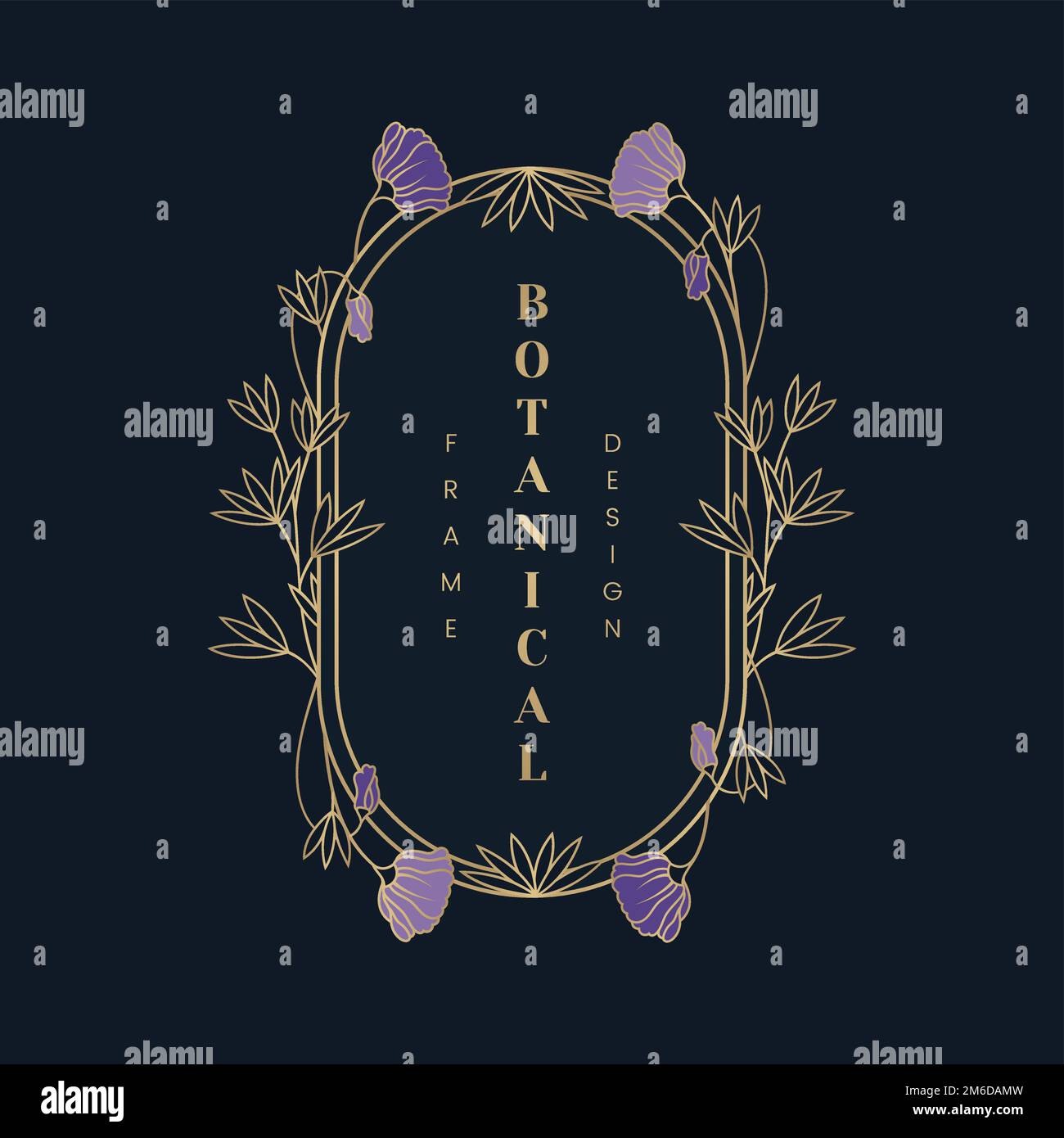 Botanical floral frame oval Stock Vector Images - Alamy