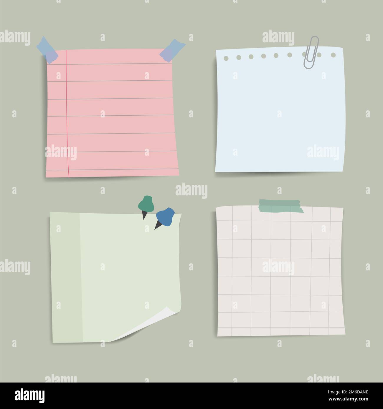 Blank reminder paper notes vector set Stock Vector Image & Art - Alamy