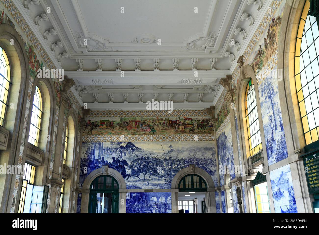 Famous interior wall of Sao Bento Minho railway station. Porto Stock ...