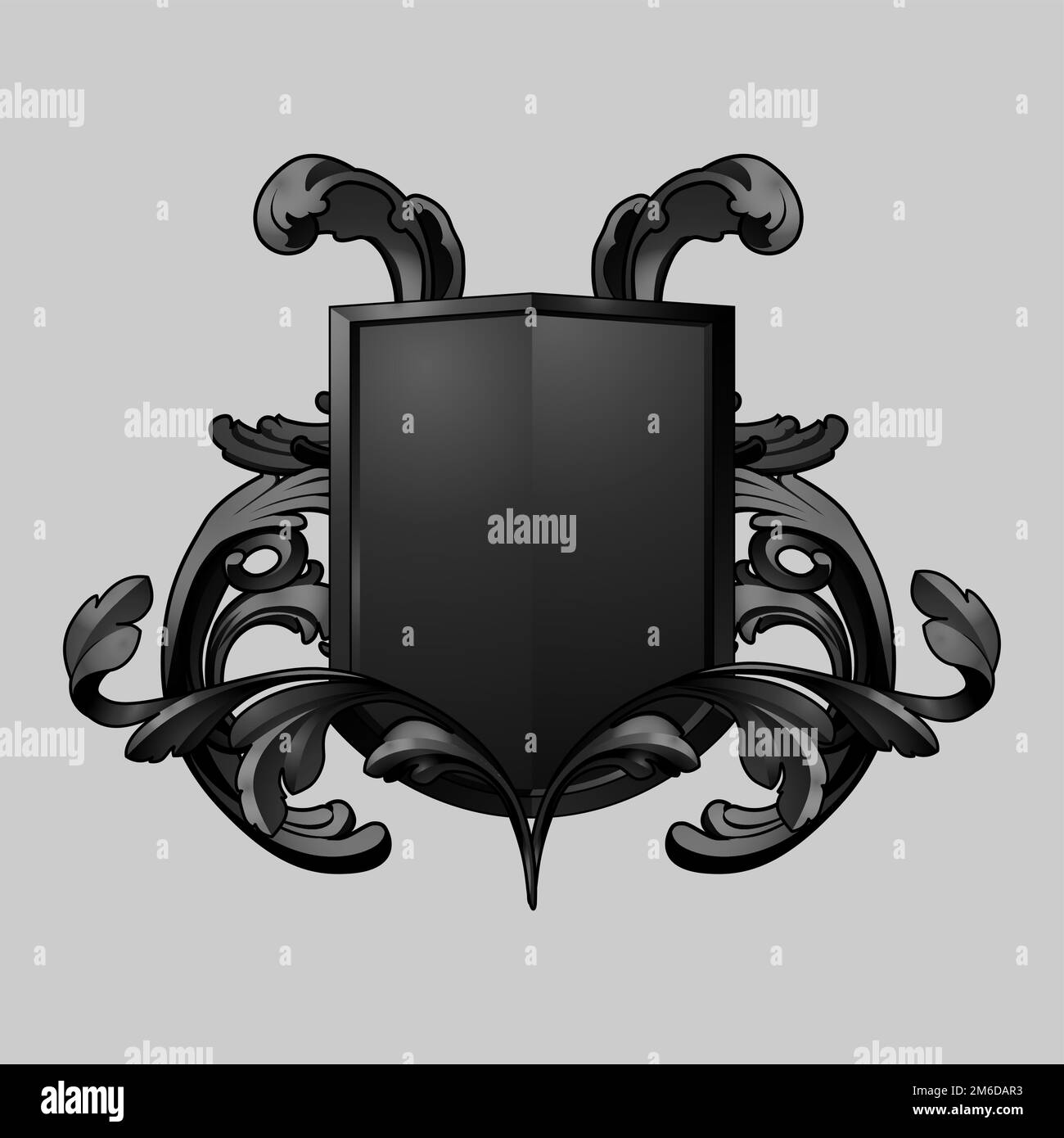 Black Baroque shield elements vector Stock Vector Image & Art - Alamy