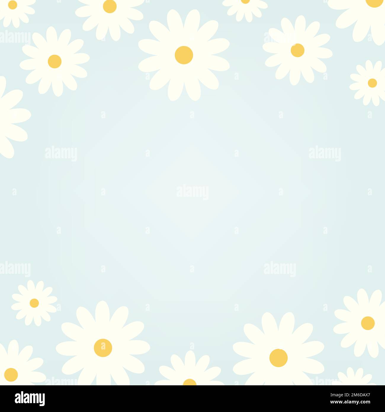 White daisy pattern with a light blue background vector Stock Vector ...