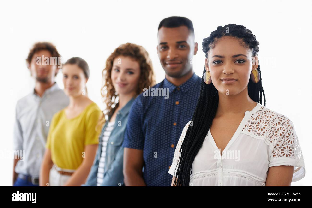 They make a great business team. a group of work colleagues against a ...