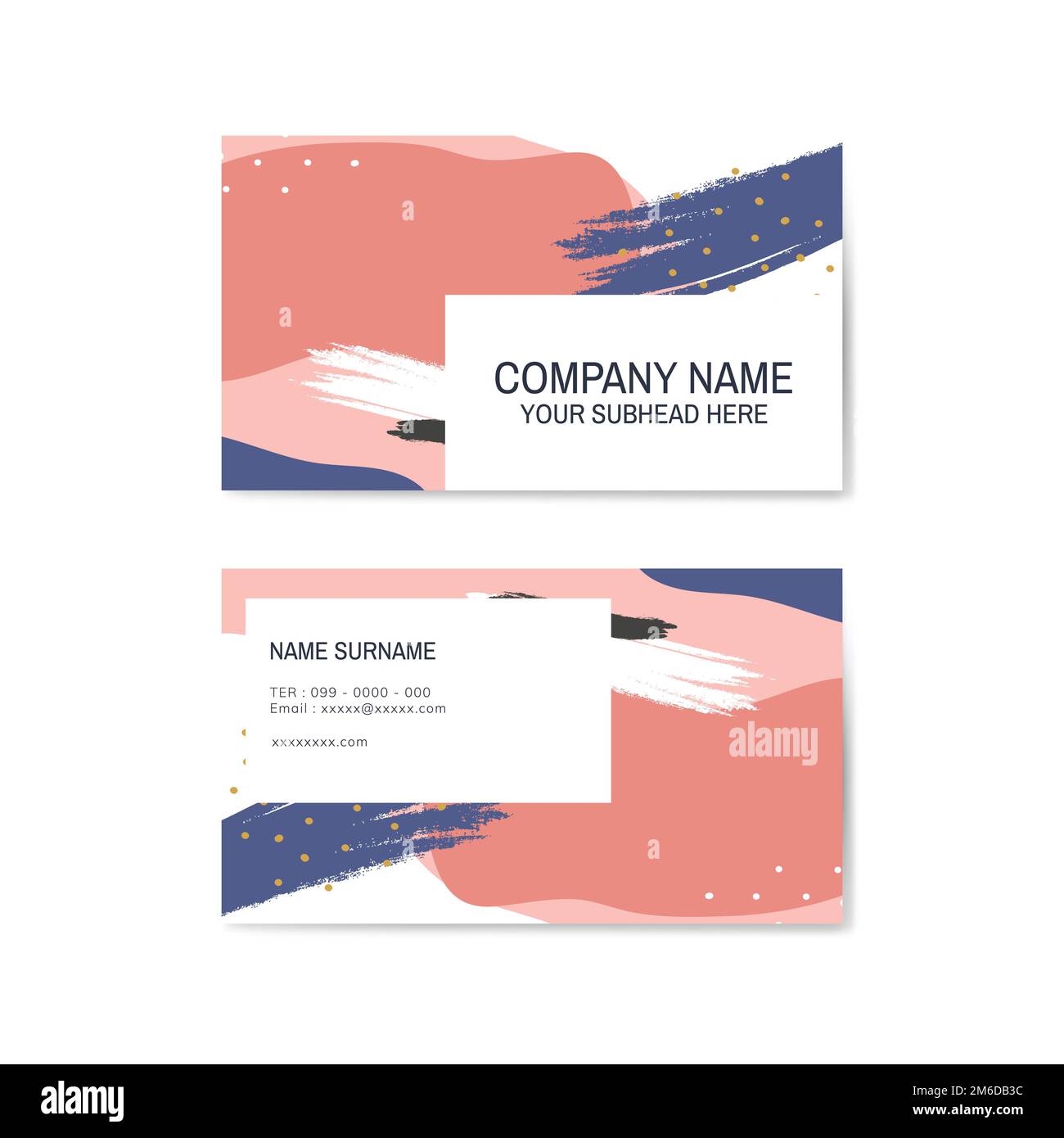 Colorful Memphis pattern business card vector Stock Vector Image & Art ...