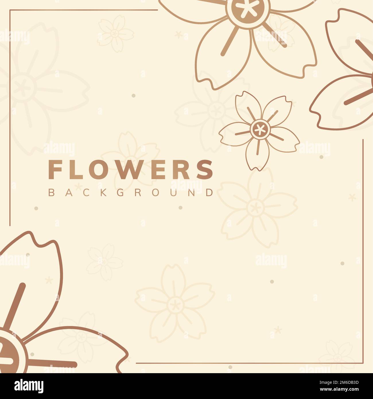 Brown flower border frame vector Stock Vector Image & Art - Alamy