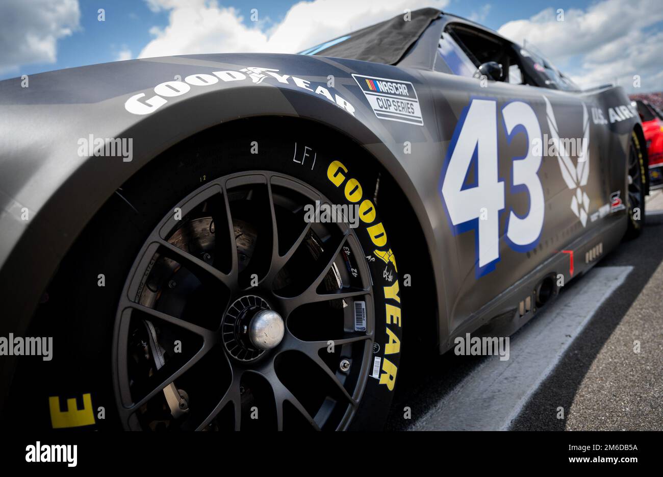 The Air Force-sponsored #43 Petty GMS Chevrolet sits ready to “fly ...