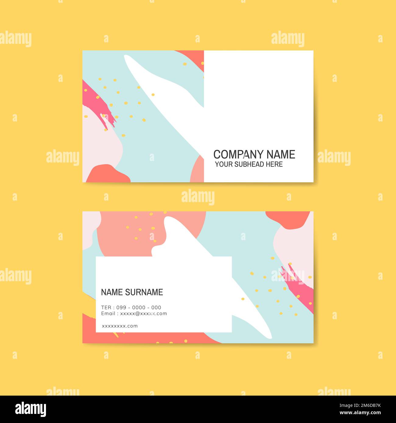 Colorful Memphis pattern business card vector Stock Vector Image & Art ...