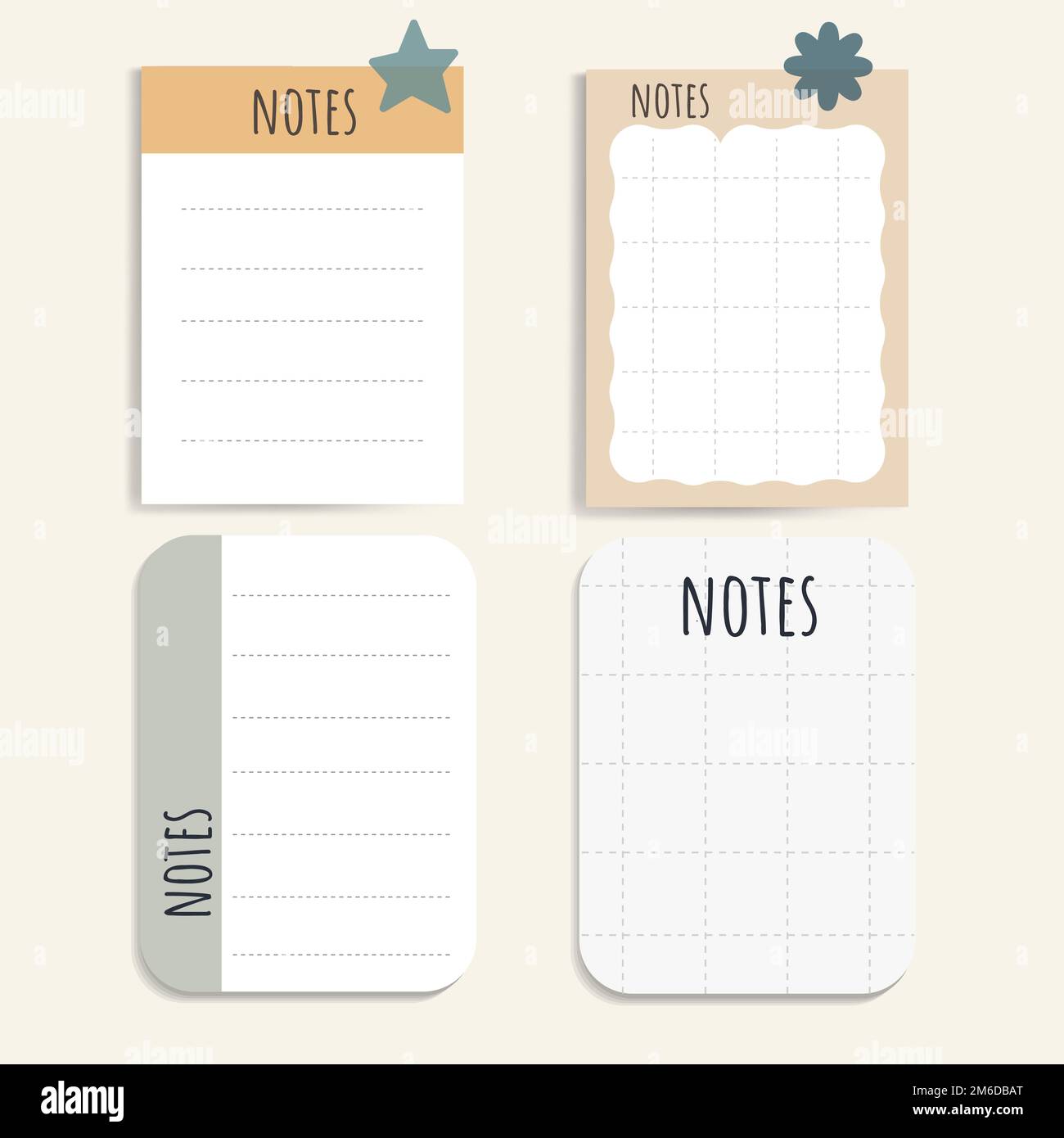 Cute note papers vector set Stock Vector Image & Art - Alamy
