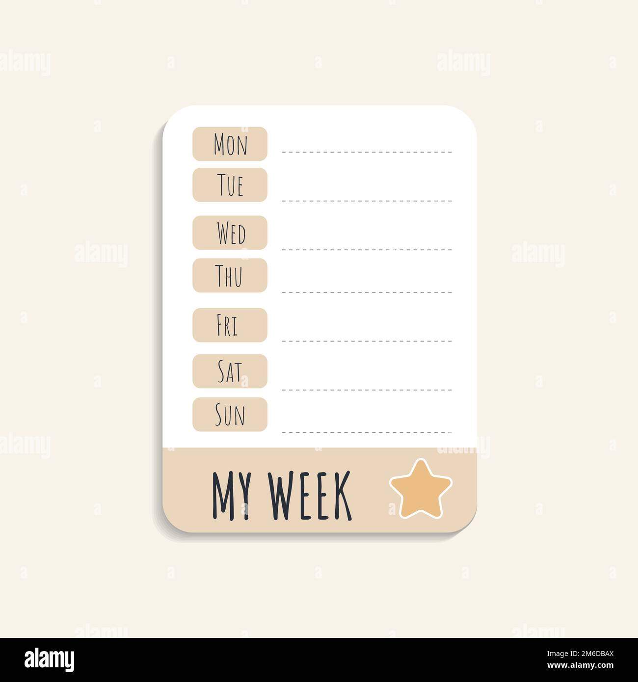 Cute note weekly planner note paper Stock Vector Image & Art - Alamy