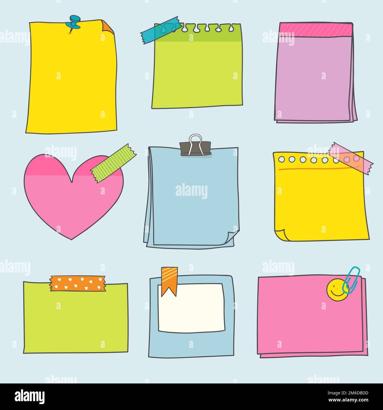 Note papers doodle style vector set Stock Vector Image & Art - Alamy