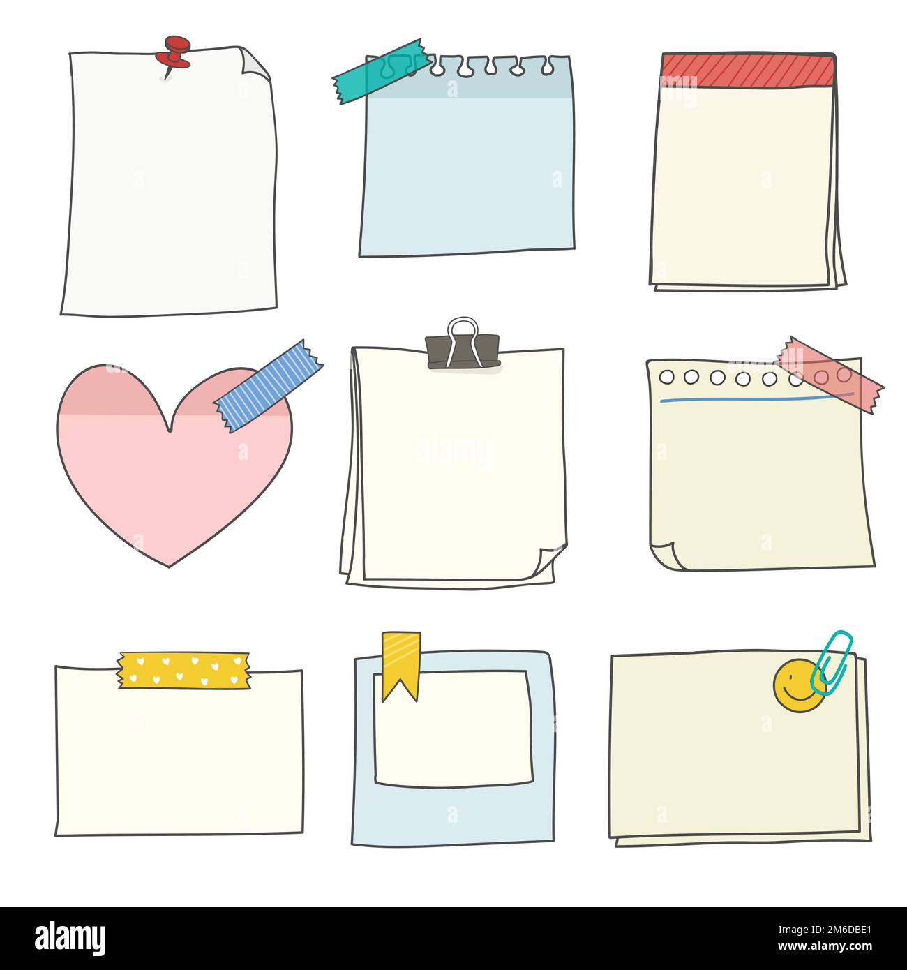 Note papers doodle style vector set Stock Vector Image & Art - Alamy