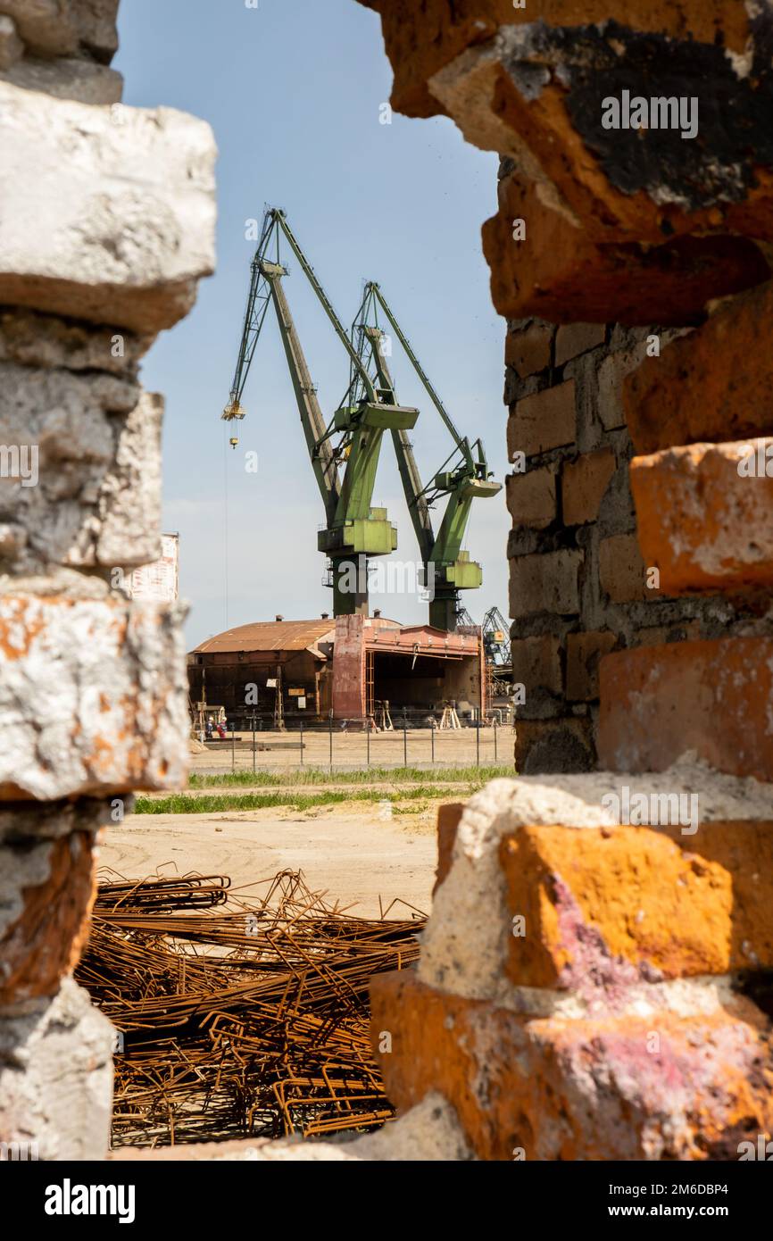 Gdansk, Poland - July 19 2022: Industrial building at the Gdansk ...