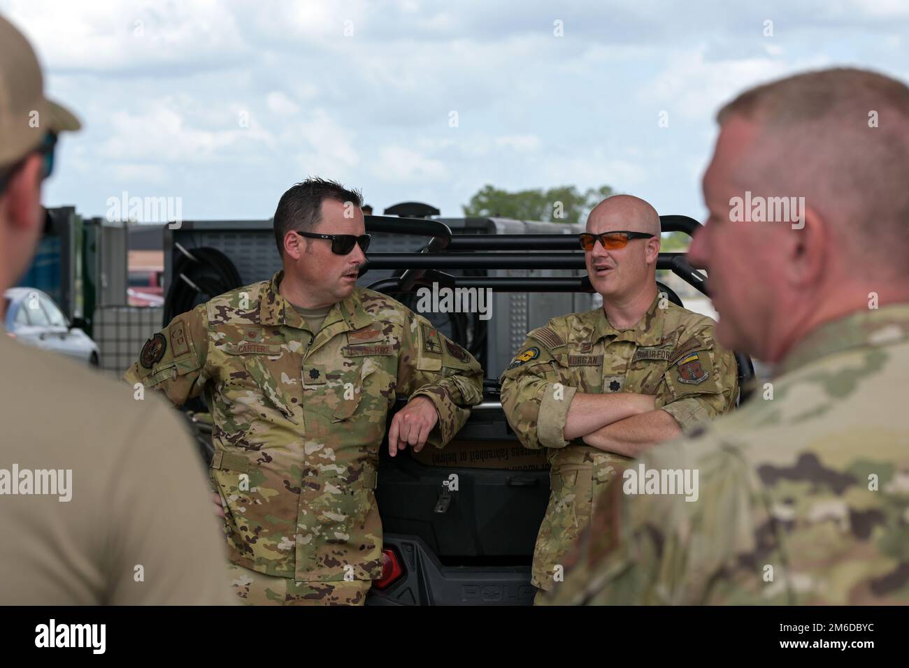 U.S. Air Force Lt. Col. Wes Carter, left, commander of the 172nd ...