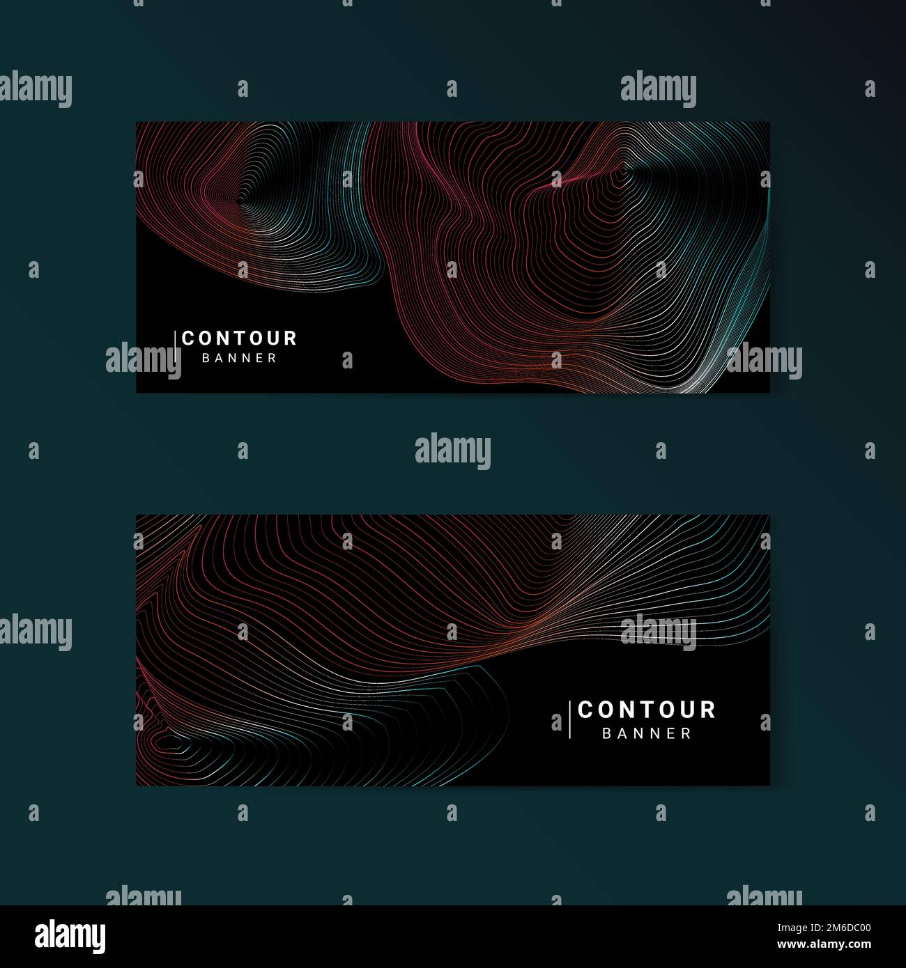 Green and black abstract map contour lines banners set Stock Vector ...