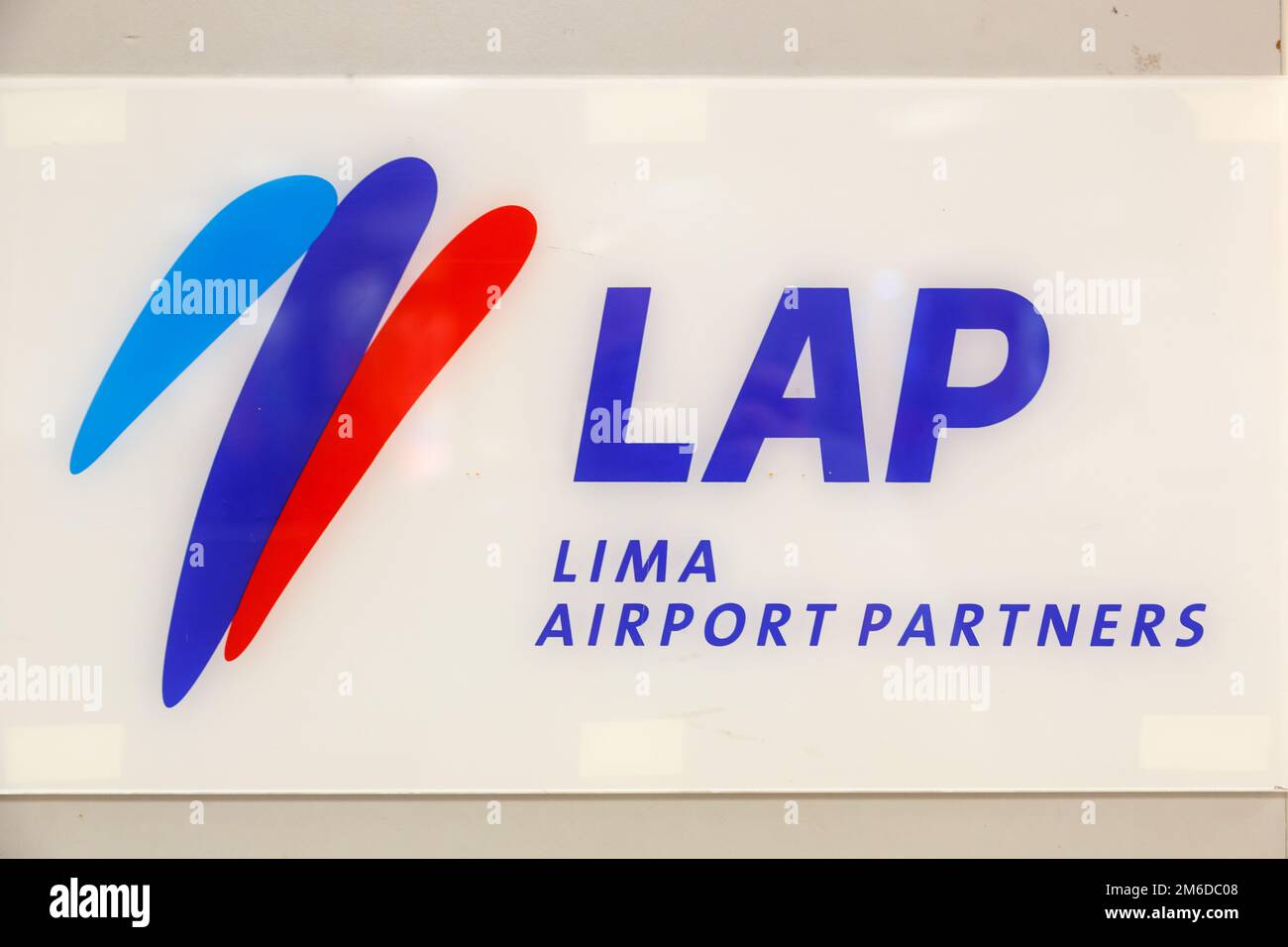 Lima Airport Partners LAP sign Aeropuerto Stock Photo - Alamy