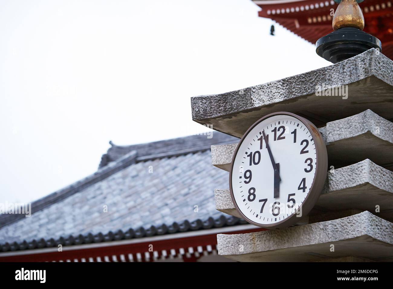 clock on the roof of temple Stock Photo - Alamy
