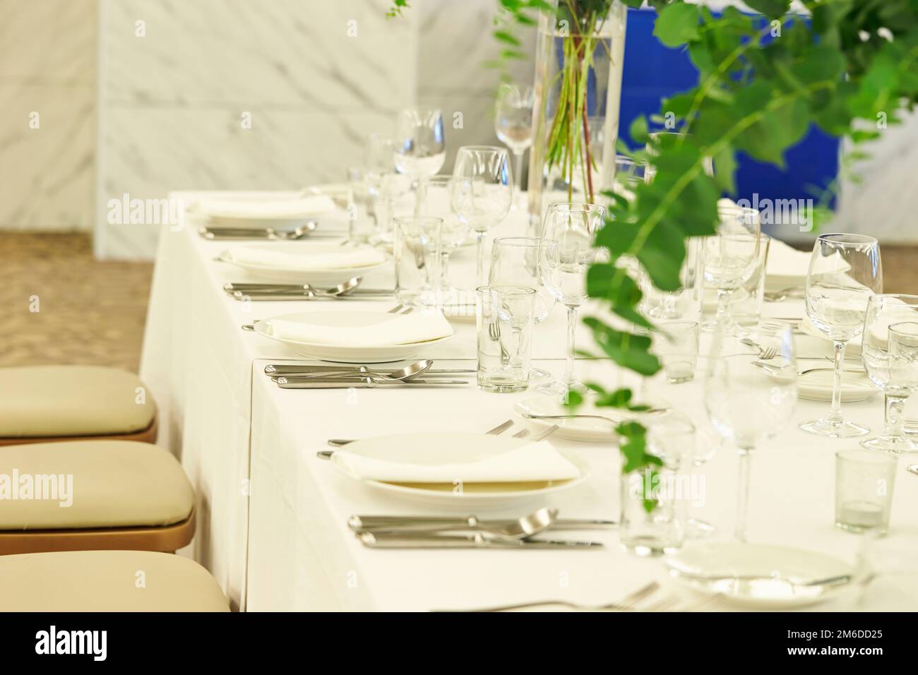 wedding reception table setting Stock Photo - Alamy