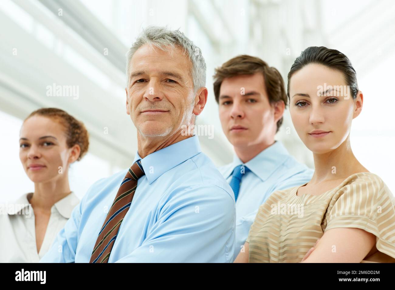 Business colleagues standing together looking confident. Group of ...