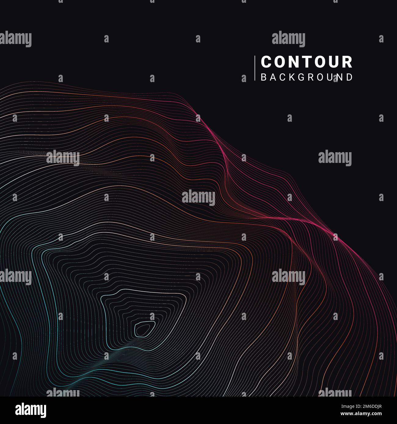 Blue and red abstract map contour lines background Stock Vector Image ...