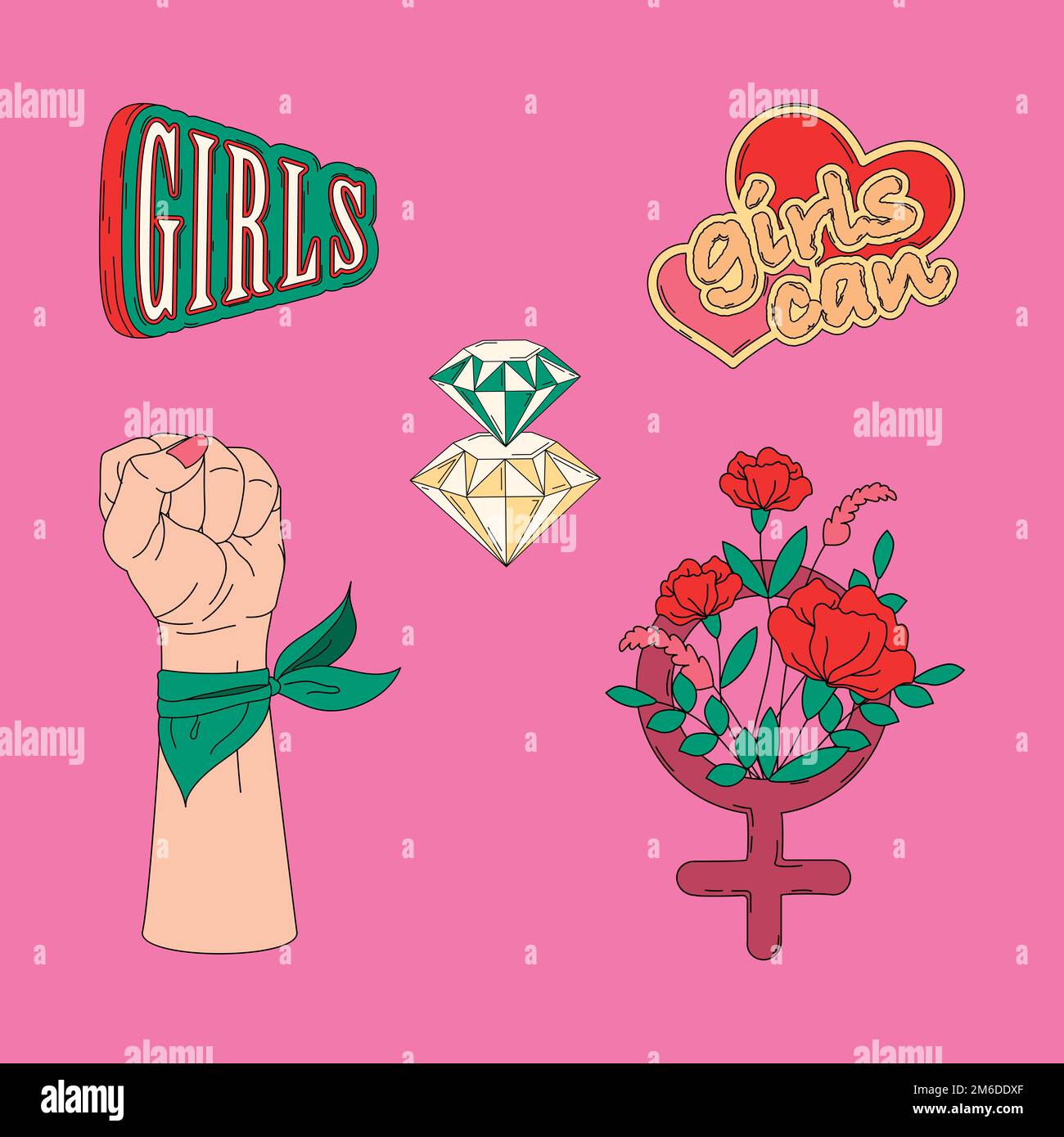 Collection of girl power vectors Stock Vector Image & Art - Alamy