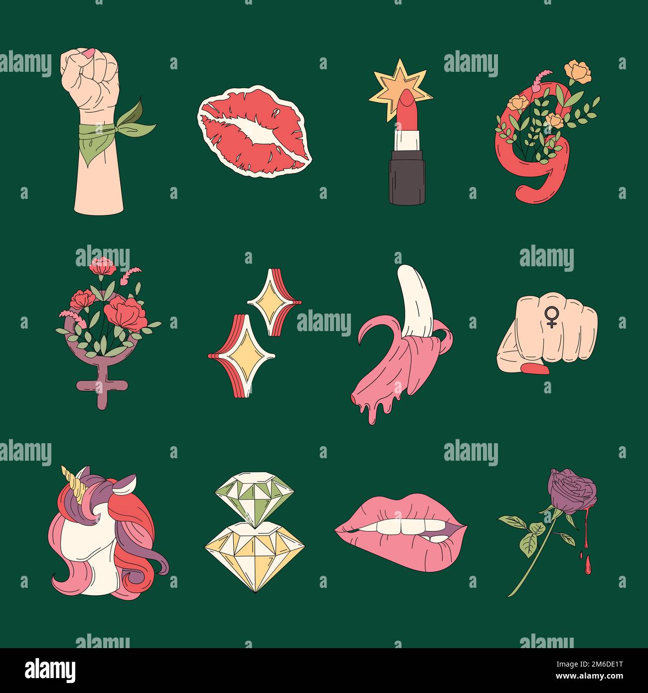 Collection of girl power vectors Stock Vector Image & Art - Alamy