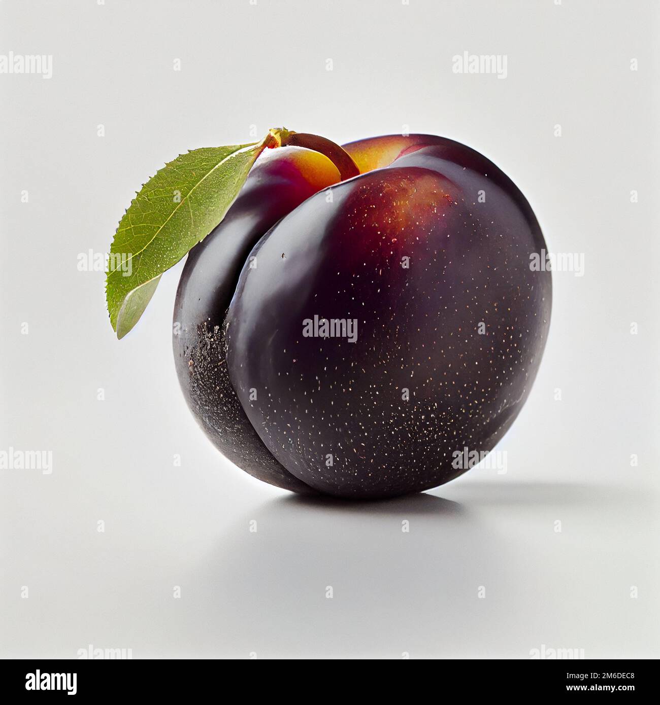 Plum fruit isolated on white background Stock Photo - Alamy