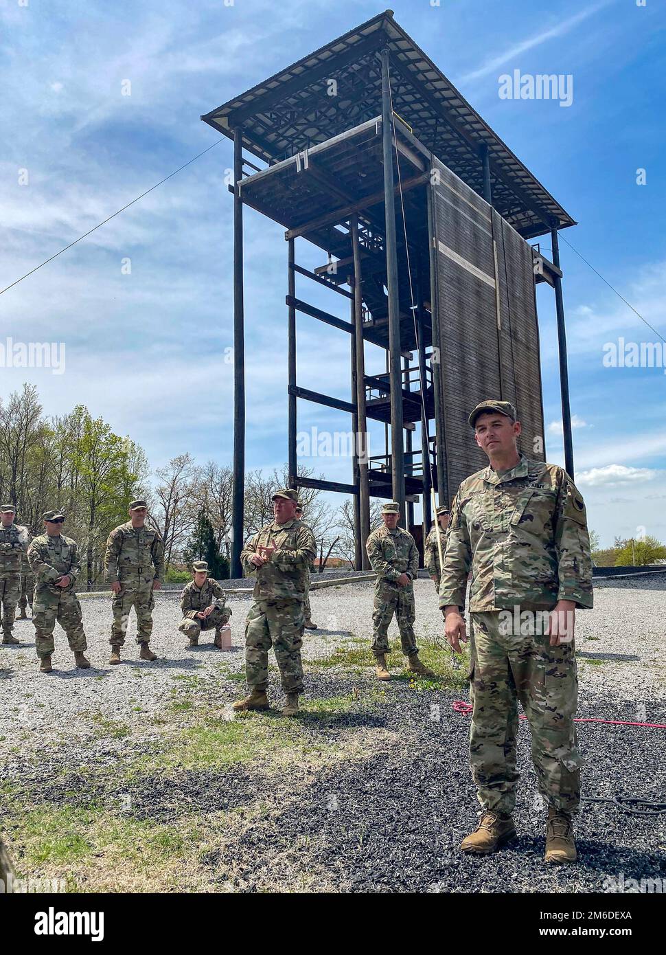 Sgt. 1st Class Bucky Hobbs, center left, a senior instructor with ...