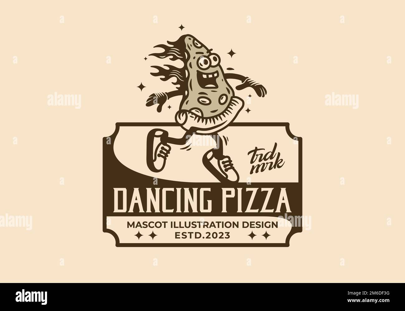 Mascot illustration design of a dancing pizza Stock Vector Image & Art ...