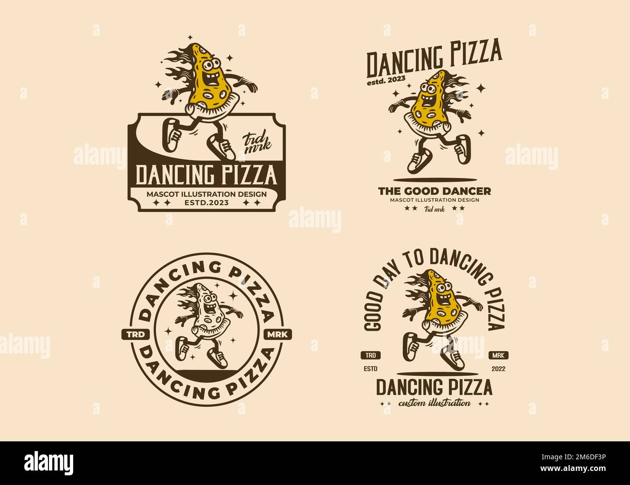 Mascot illustration design of a dancing pizza Stock Vector Image & Art ...