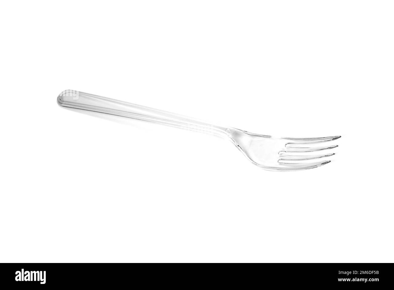 Transparent plastic fork isolated on white background Stock Photo - Alamy