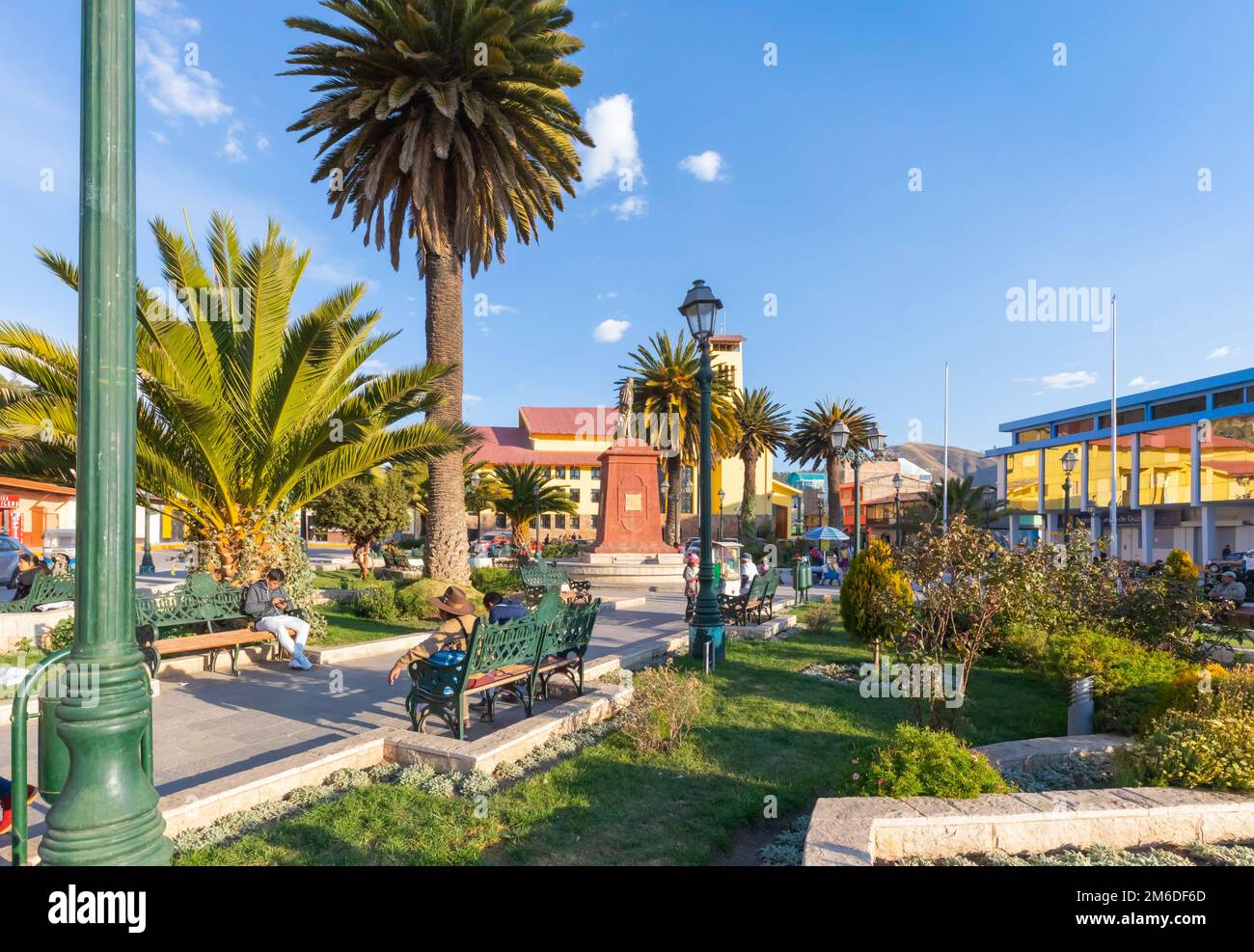 Sicuani Peru sunset in arms square Stock Photo - Alamy