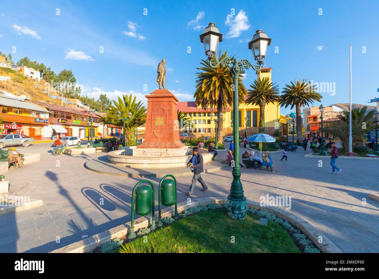 Sicuani Peru arms square at sunset Stock Photo - Alamy