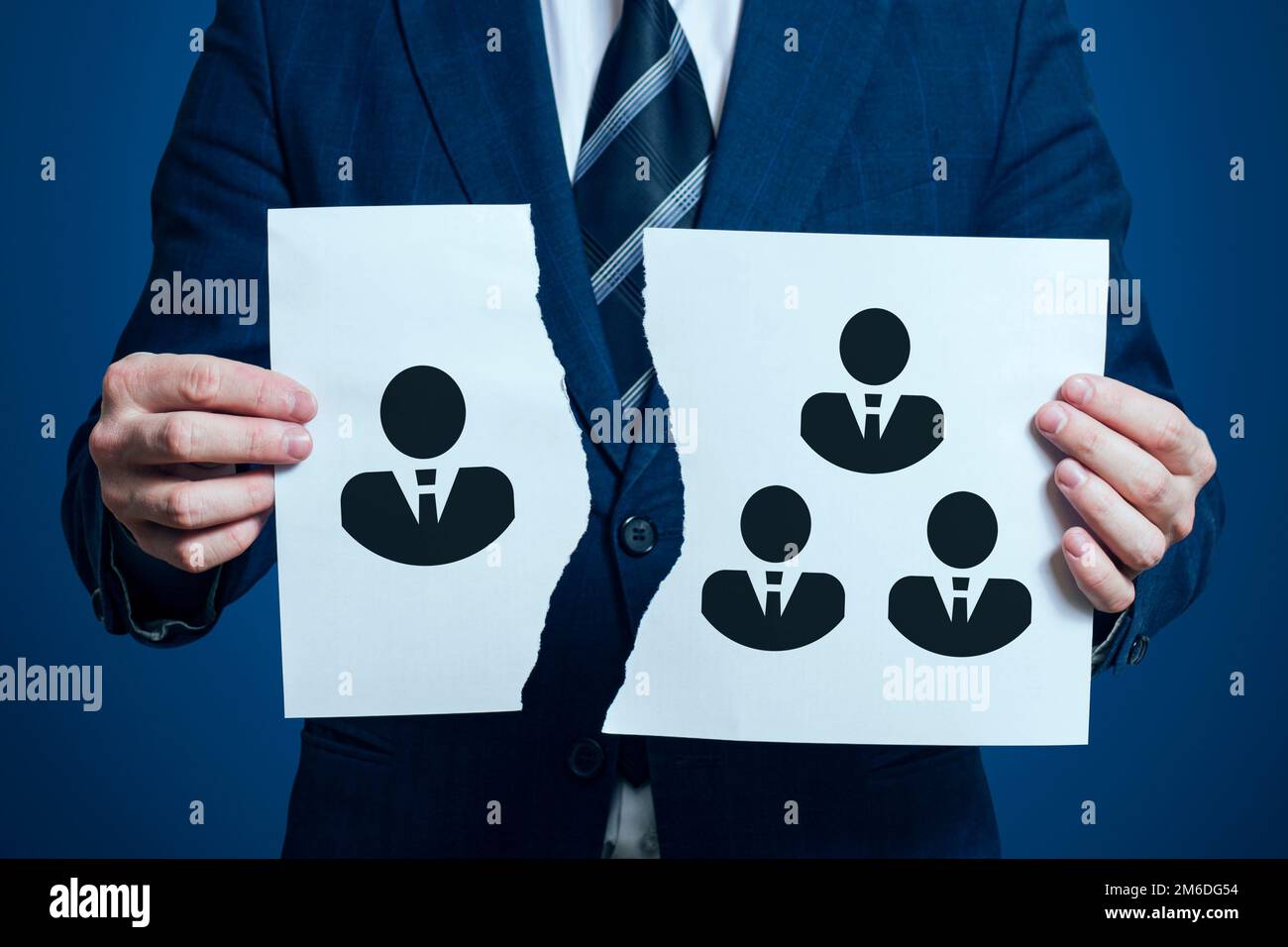 Businessman ripped a piece of paper as a symbol of disagreement in the ...