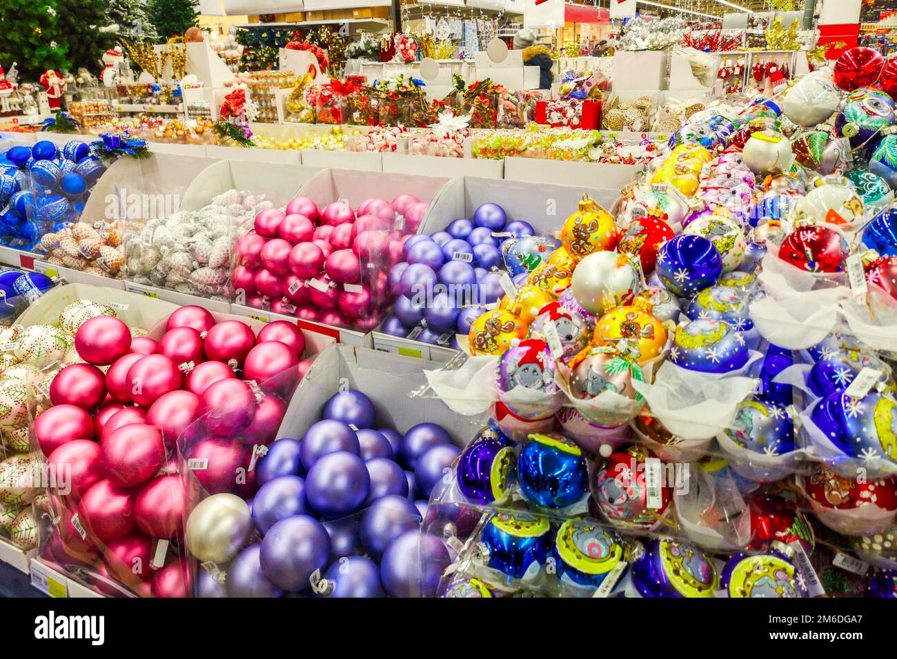 Cute Christmas toys and presents and the Christmas market. Small tree ...