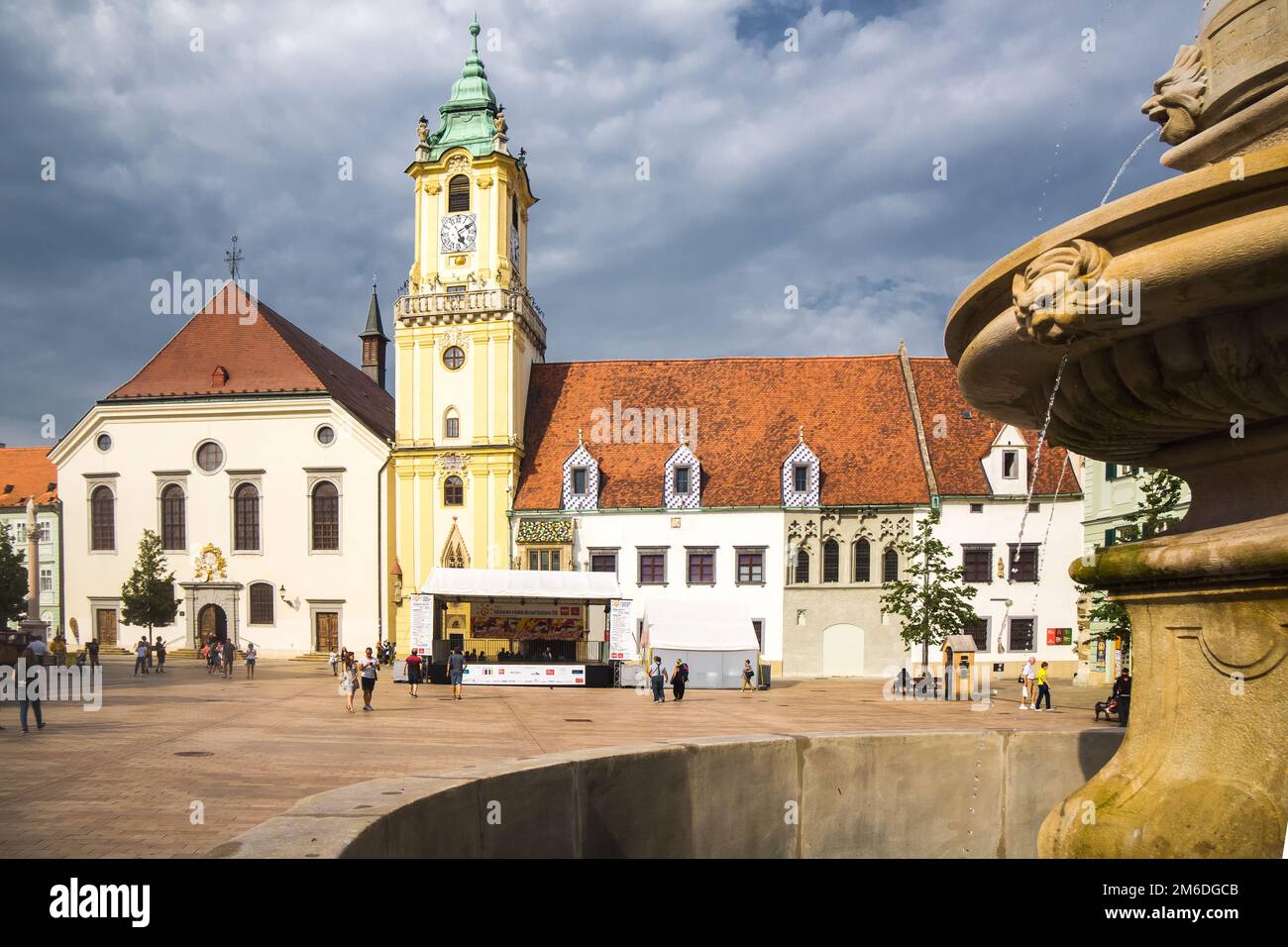 Main square in bratislava center Stock Photo - Alamy