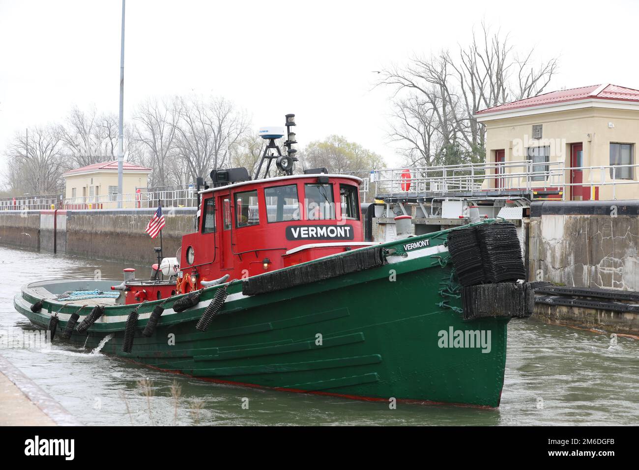 The tugboat Vermont departs the Black Rock Lock and enters the Black ...