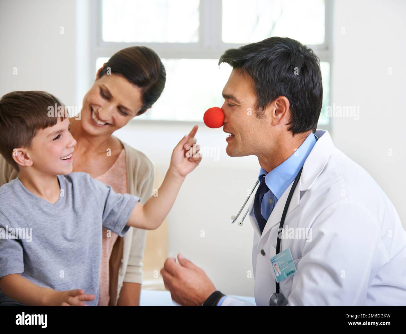 Infected with fun times. Playful interaction between a doctor and his ...