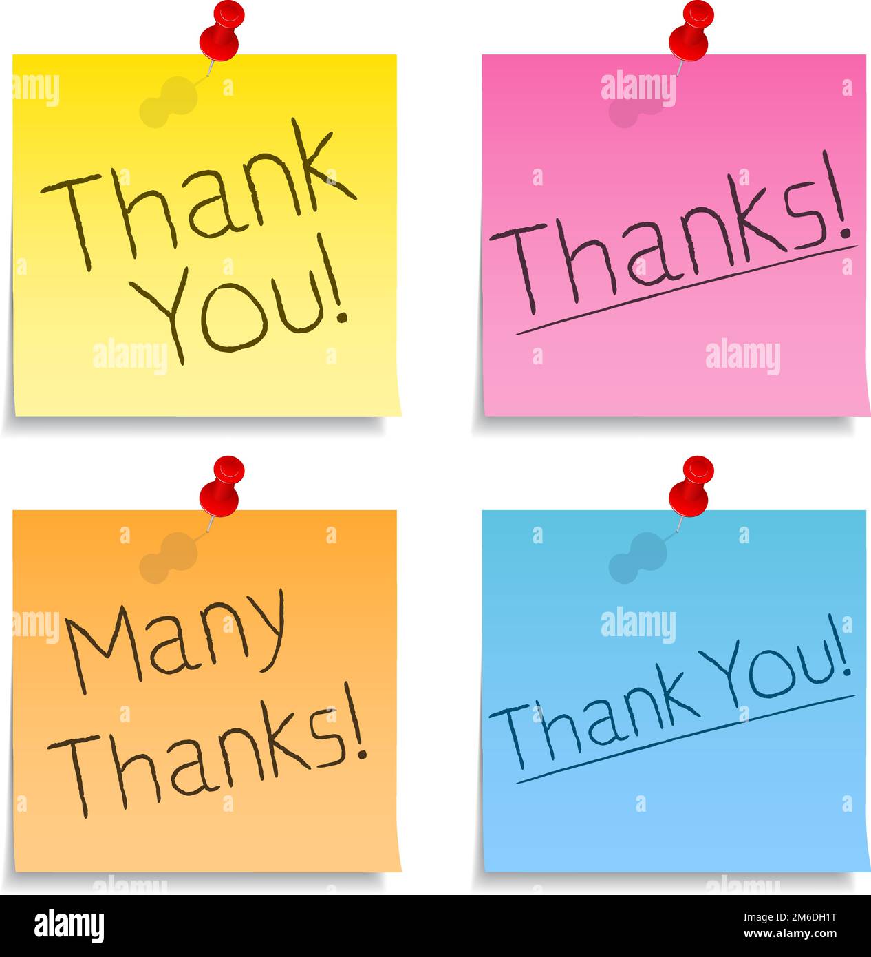 Thank You Post-It Notes, vector eps10 illustration Stock Vector Image ...