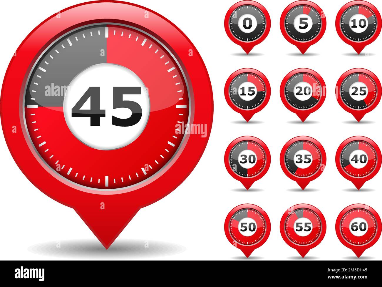 Red timers, vector eps10 illustration Stock Vector Image & Art - Alamy