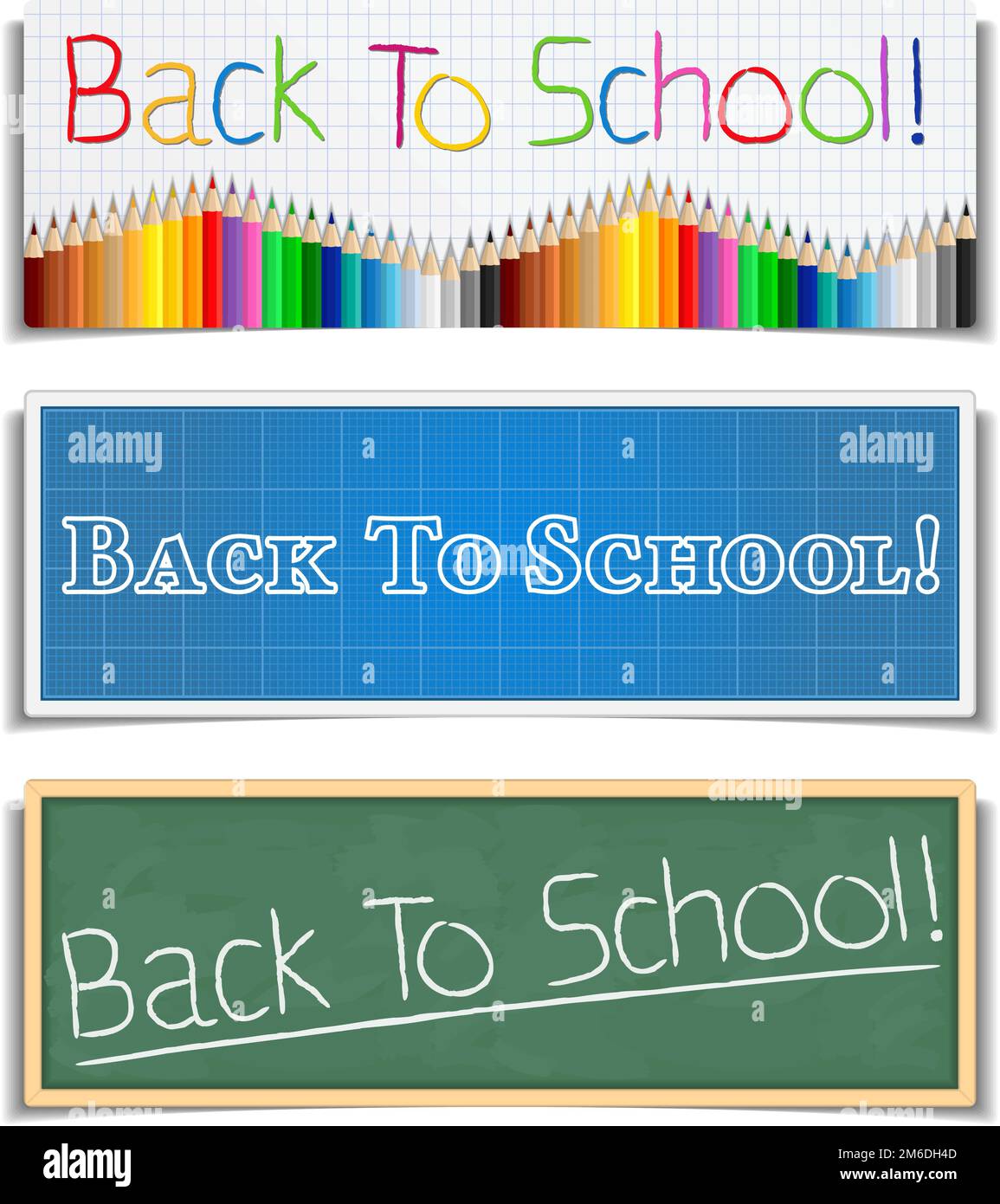 Back To School Banners, vector eps10 illustration Stock Vector Image ...