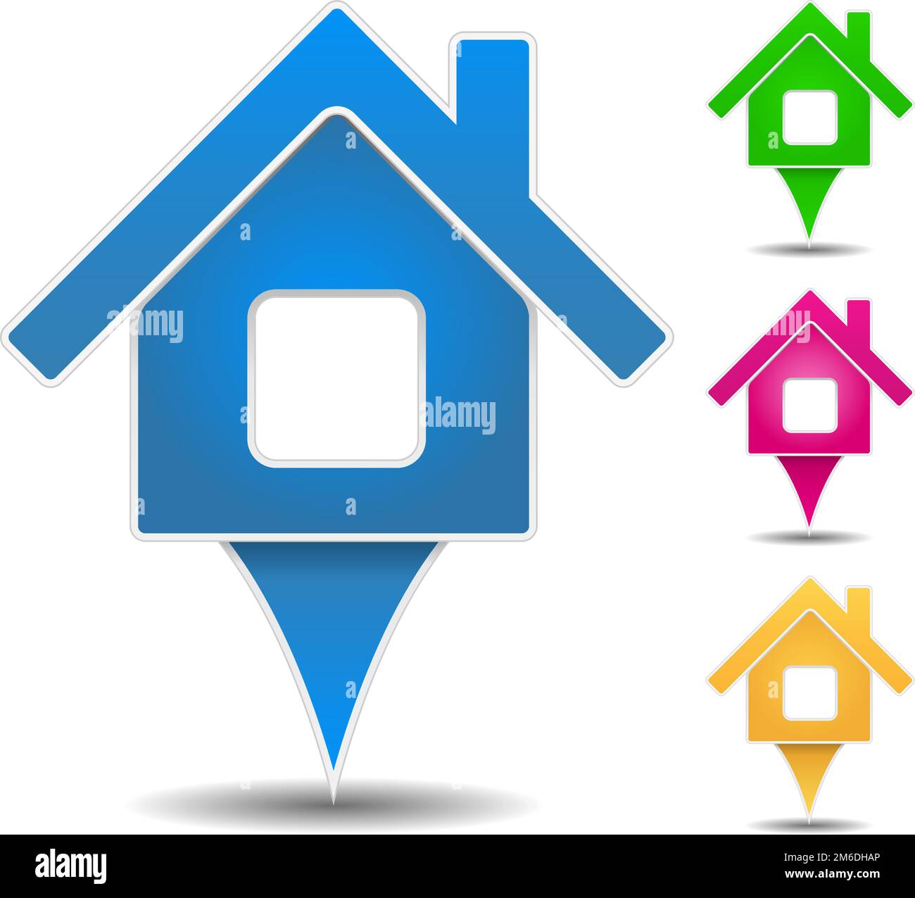 Green map pointer house icon Cut Out Stock Images & Pictures - Alamy